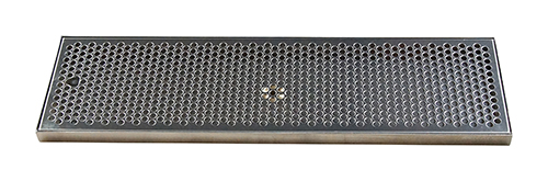 24" x 7" BRUSHED SS DRIP TRAY WITH DRAIN - CBS Inc.