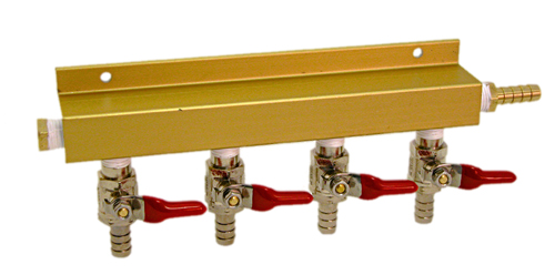 4 WAY GAS DISTRIBUTOR-3/8" BARB INLET - CBS Inc.